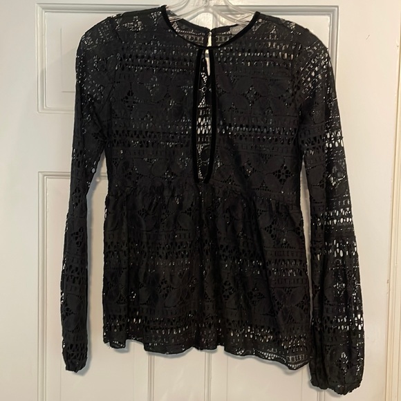 ASOS | Tops | Asos Black Lace Like Top | Poshmark